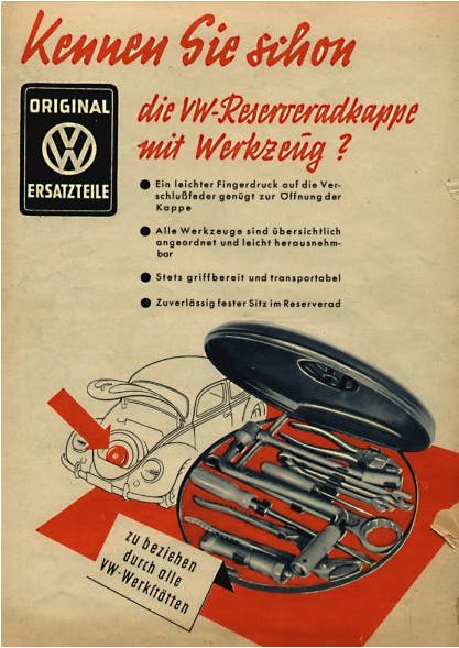 This toolkit is, literally, a perfect fit for your vintage VW Beetle ...