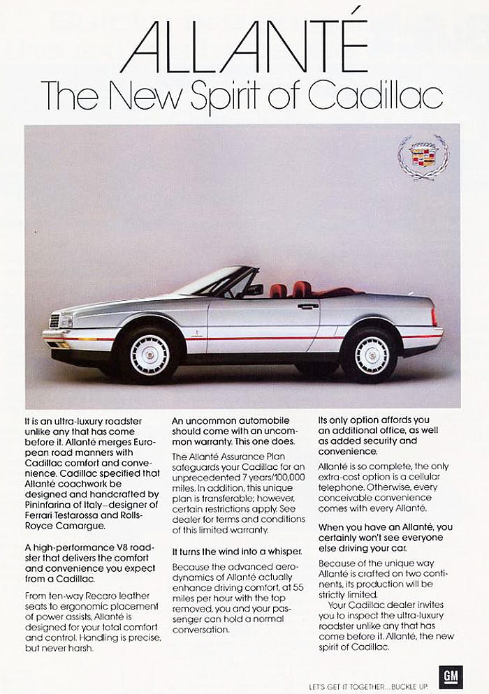 The Allanté was once envisioned as "The New Spirit of Cadillac ...
