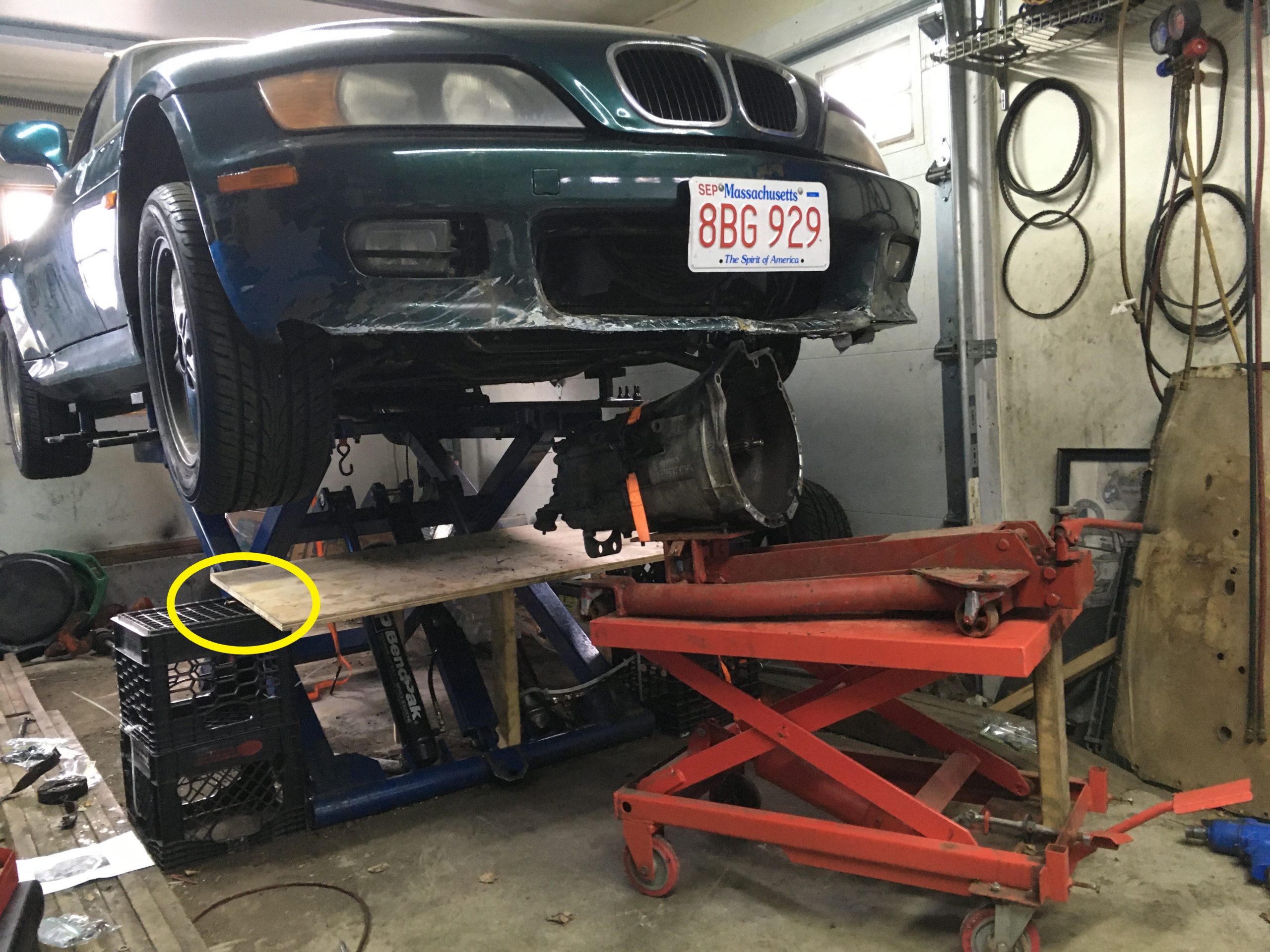 Removing a transmission on a mid-rise lift - Hagerty Media