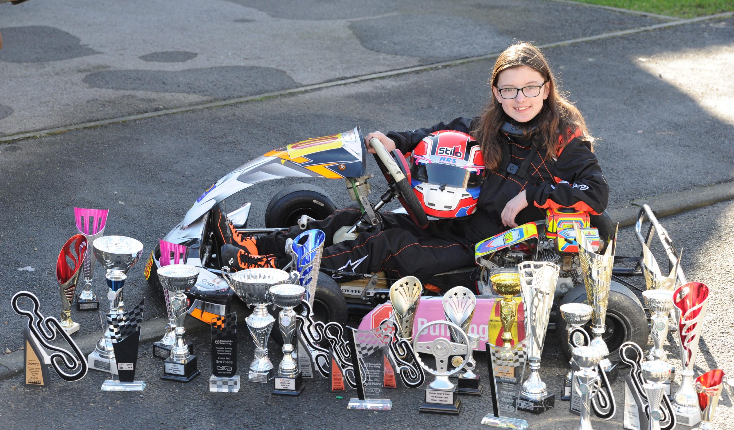 The 13-year old role model leading by example and winning in her kart ...