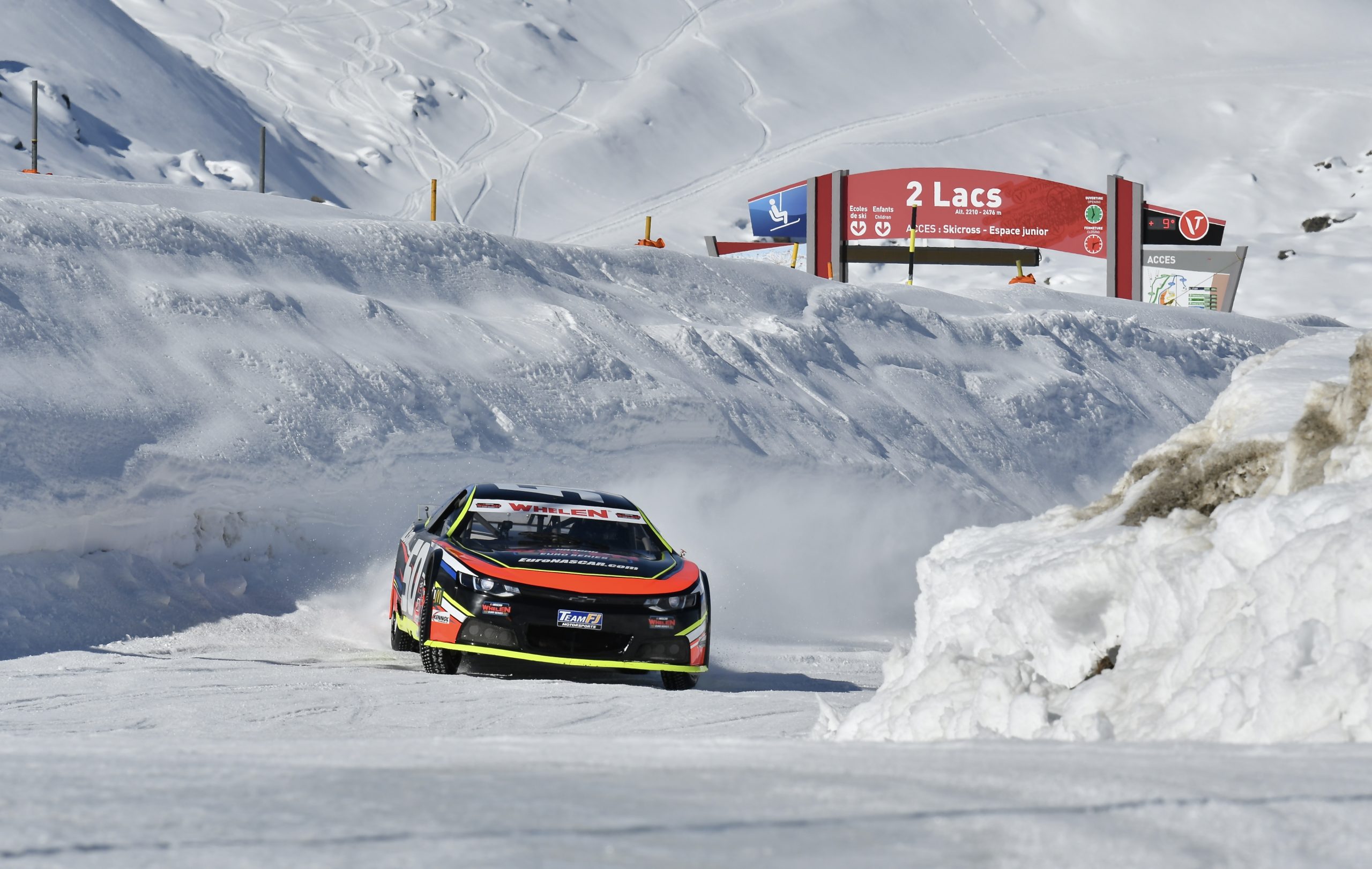 NASCAR ... on ice! Euro series experiments with a stocker in the snow ...