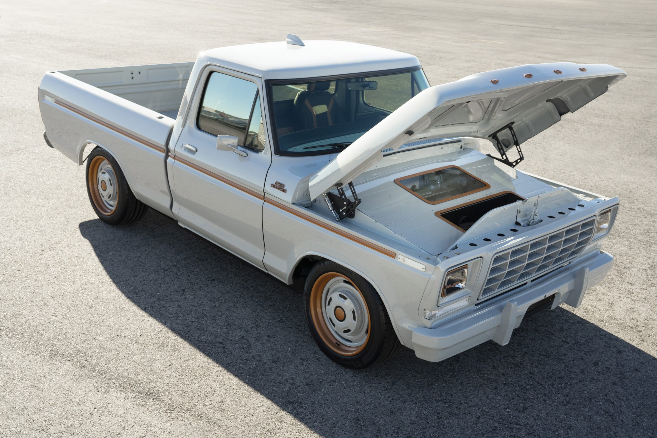 Ford broaches the e-crate fray with F-100 Eluminator concept - Hagerty ...