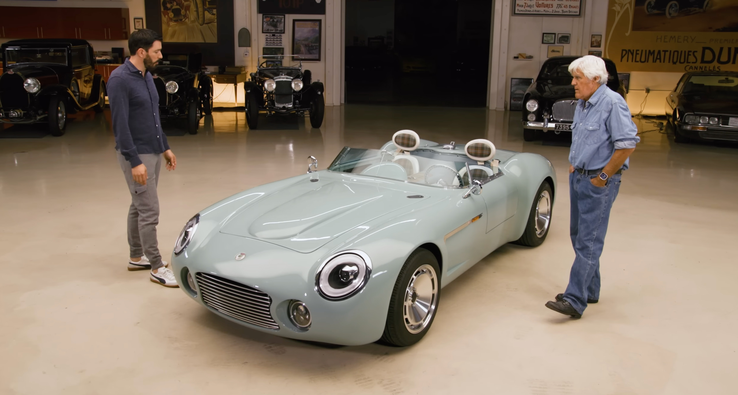 Leno is impressed by Drew Scott’s bespoke electric sports car - Hagerty ...